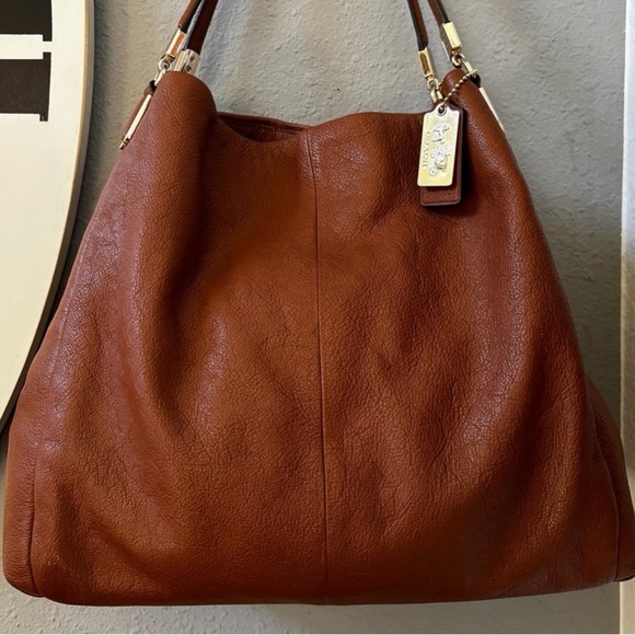 Coach | Bags | Coach Madison Phoebe Tan Leather Shoulder Bag | Poshmark